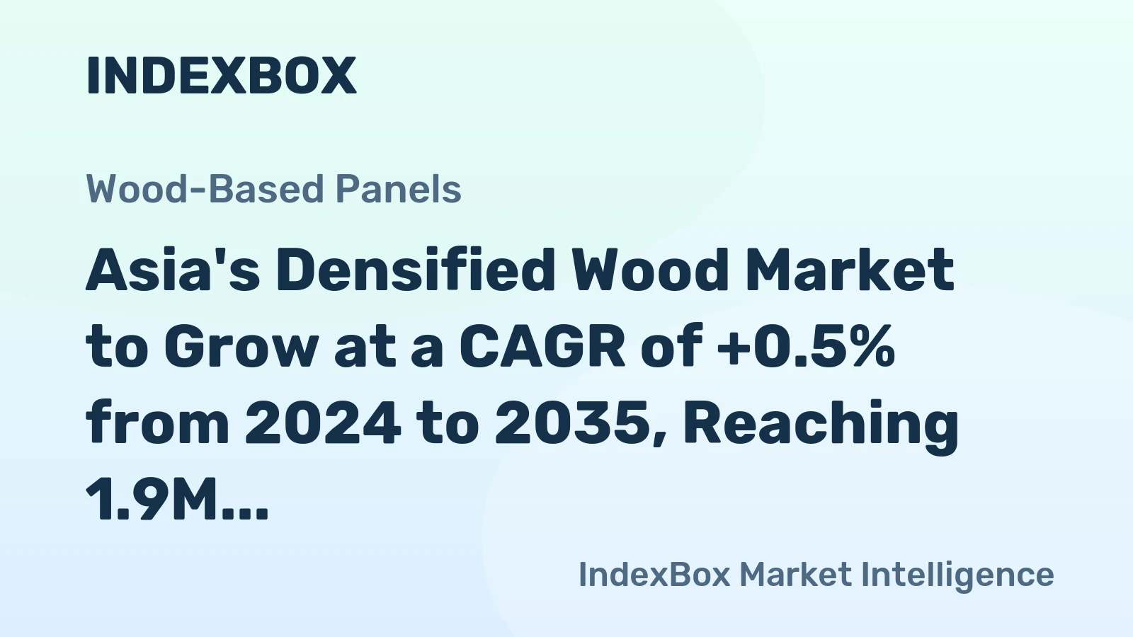 Asia's Densified Wood Market to Grow at a CAGR of +0.5% from 2024 to 2035, Reaching 1.9M Tons