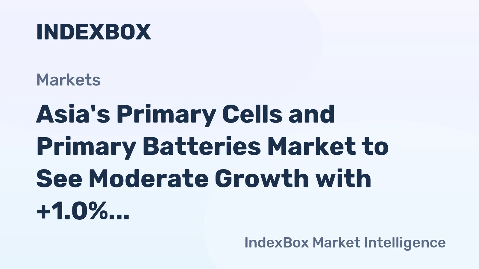 Asia's Primary Cells and Primary Batteries Market to See Moderate Growth with +1.0% CAGR from 2024 to 2035