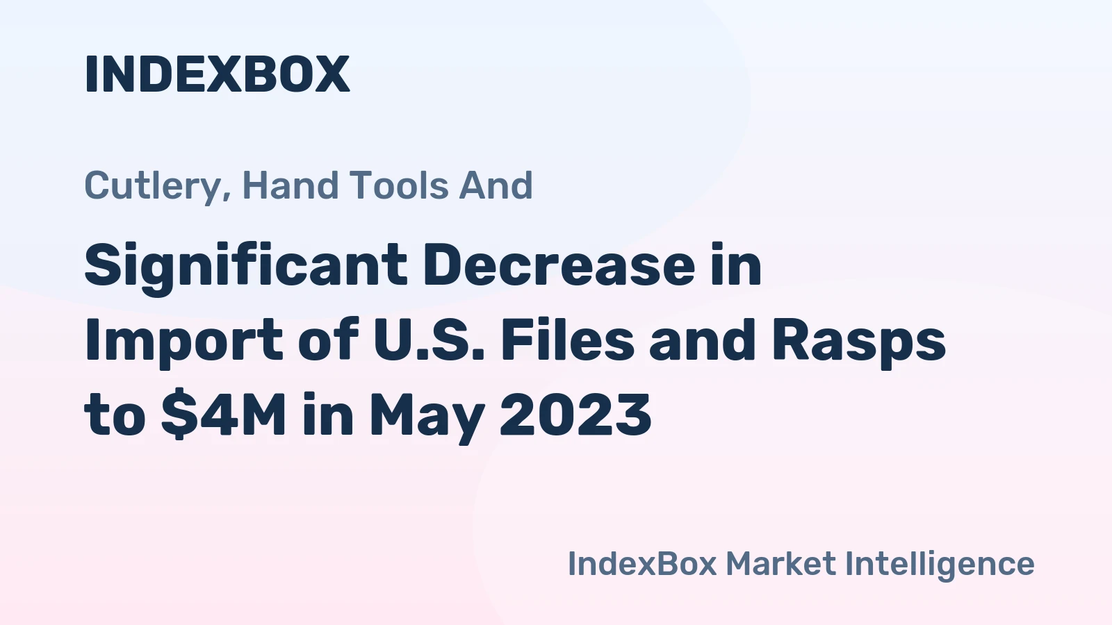 Significant Decrease in Import of U.S. Files and Rasps to $4M in May 2023