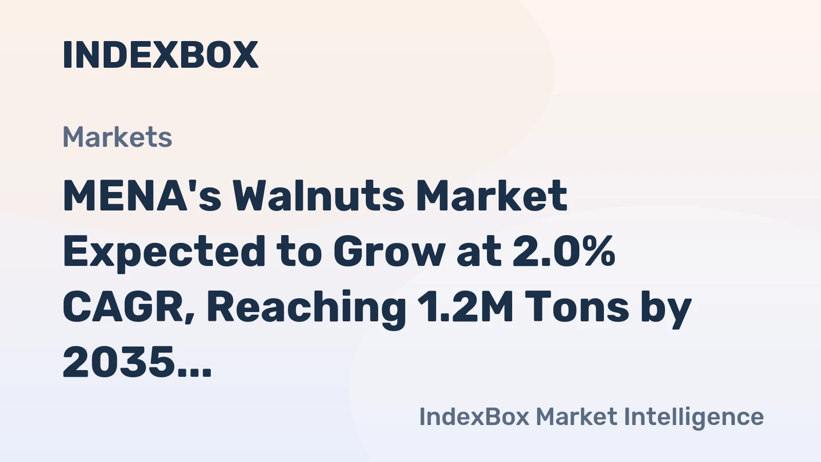 MENA's Walnuts Market Expected to Grow at 2.0% CAGR, Reaching 1.2M Tons by 2035