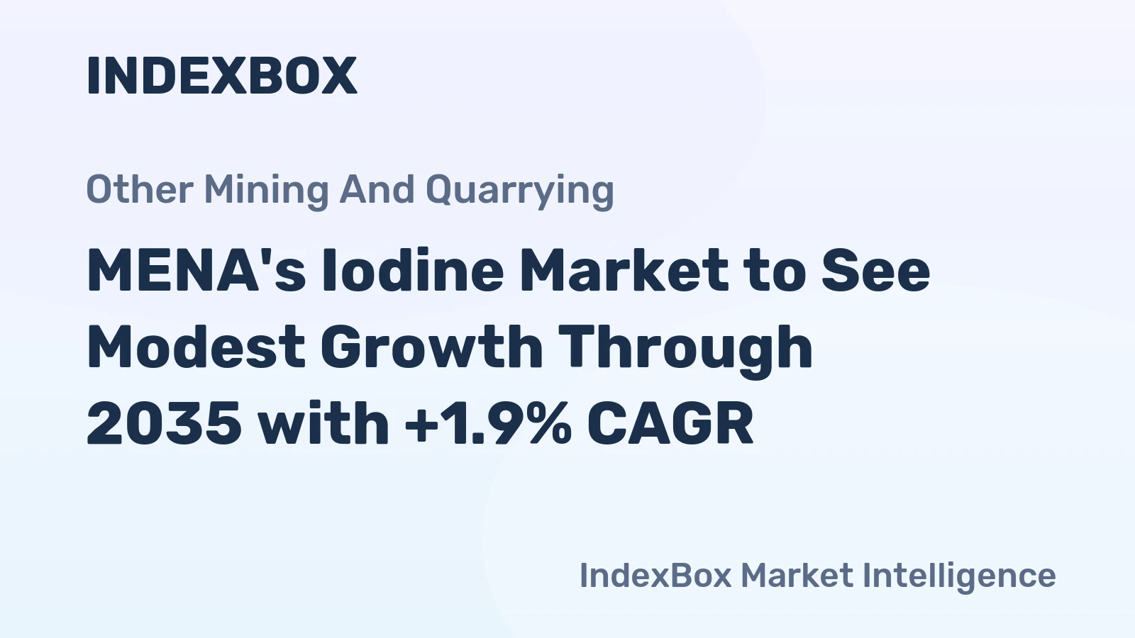 MENA's Iodine Market to See Modest Growth Through 2035 with +1.9% CAGR