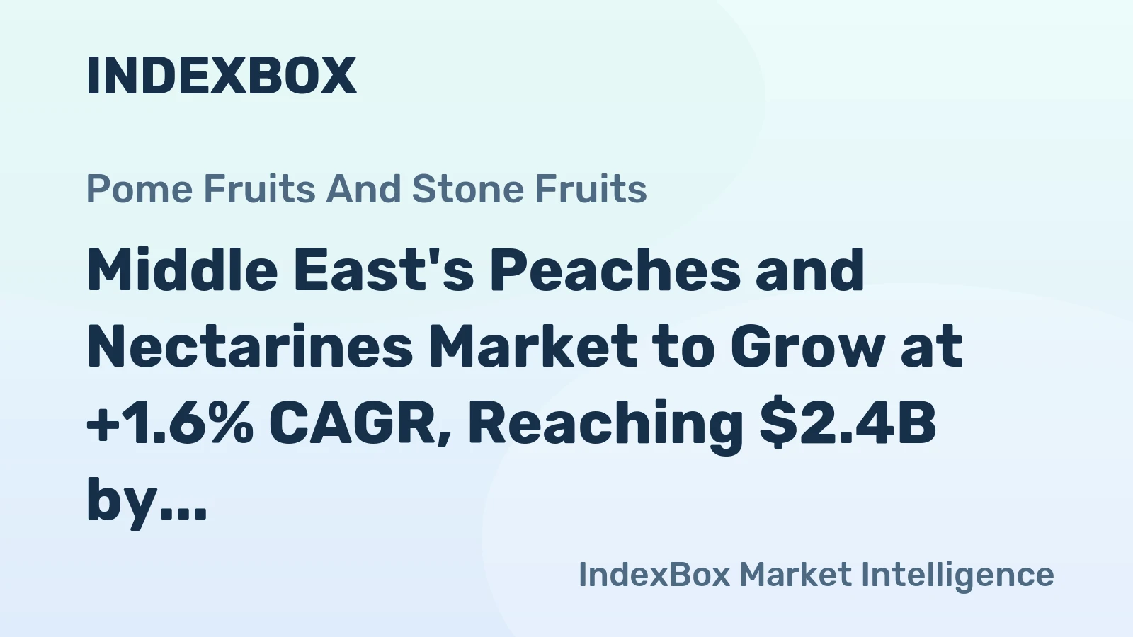 Middle East's Peaches and Nectarines Market to Grow at +1.6% CAGR, Reaching $2.4B by 2035