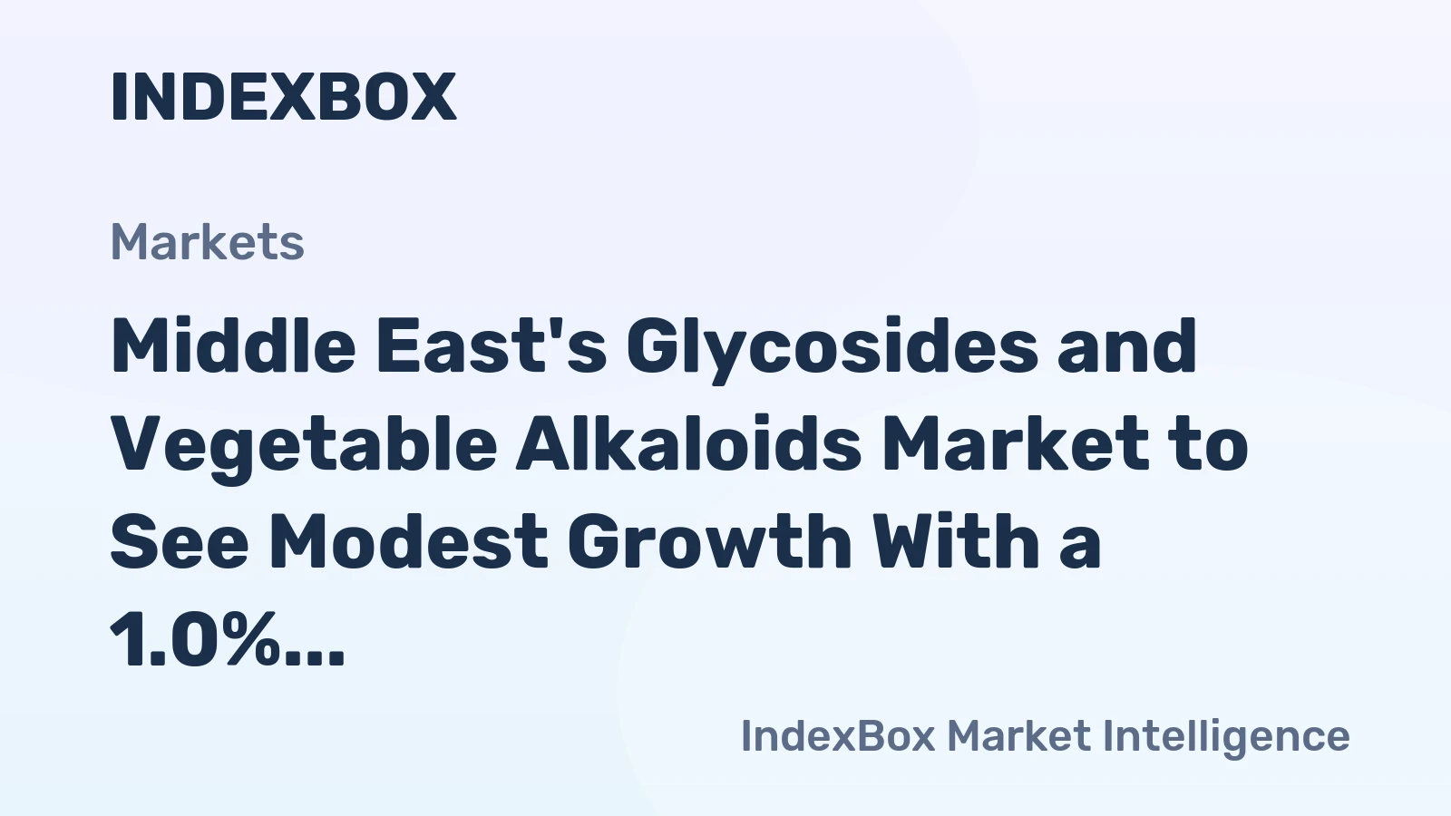 Middle East's Glycosides and Vegetable Alkaloids Market to See Modest Growth With a 1.0% Volume CAGR Through 2035