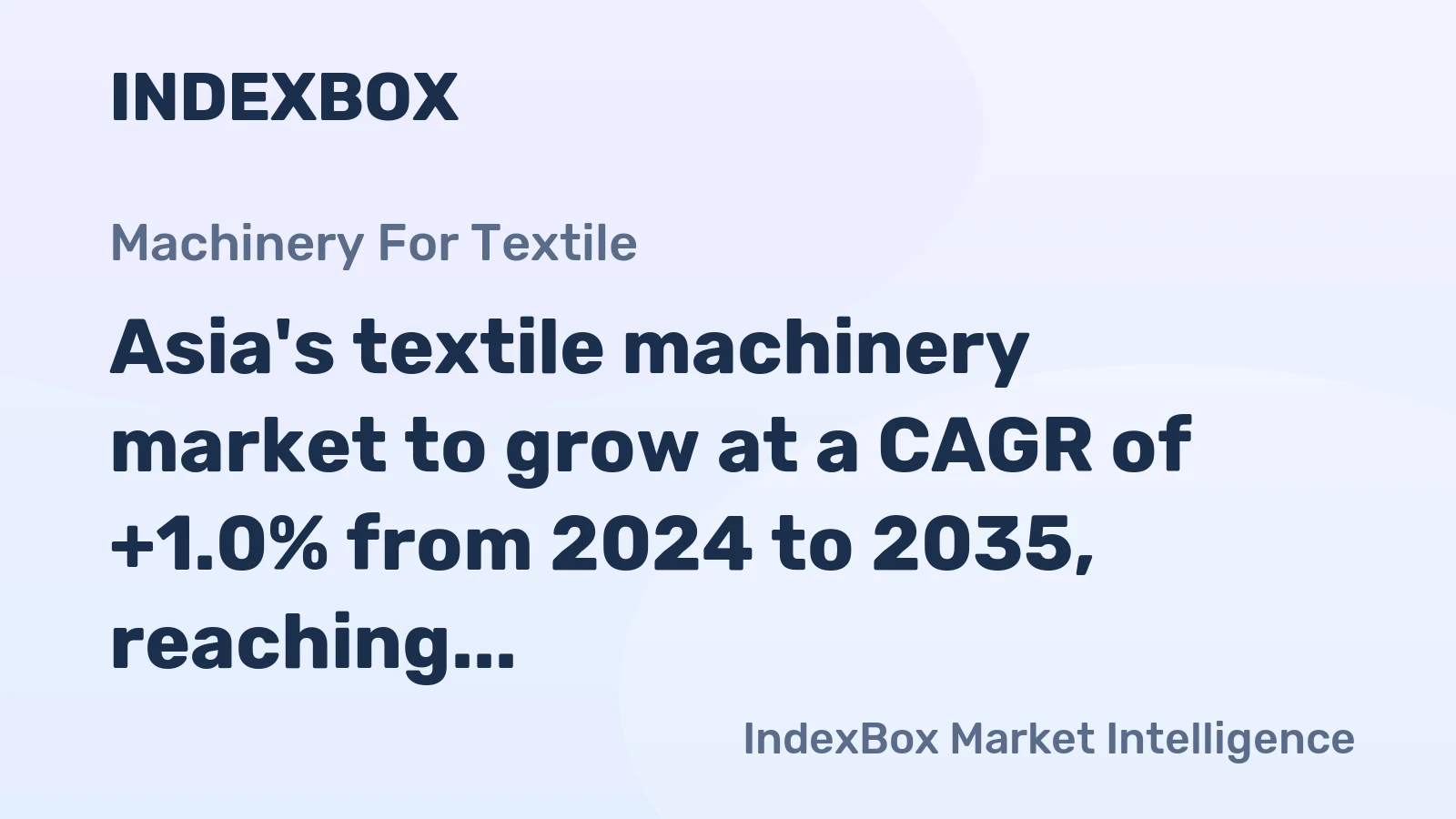 Asia's textile machinery market to grow at a CAGR of +1.0% from 2024 to 2035, reaching 31M units