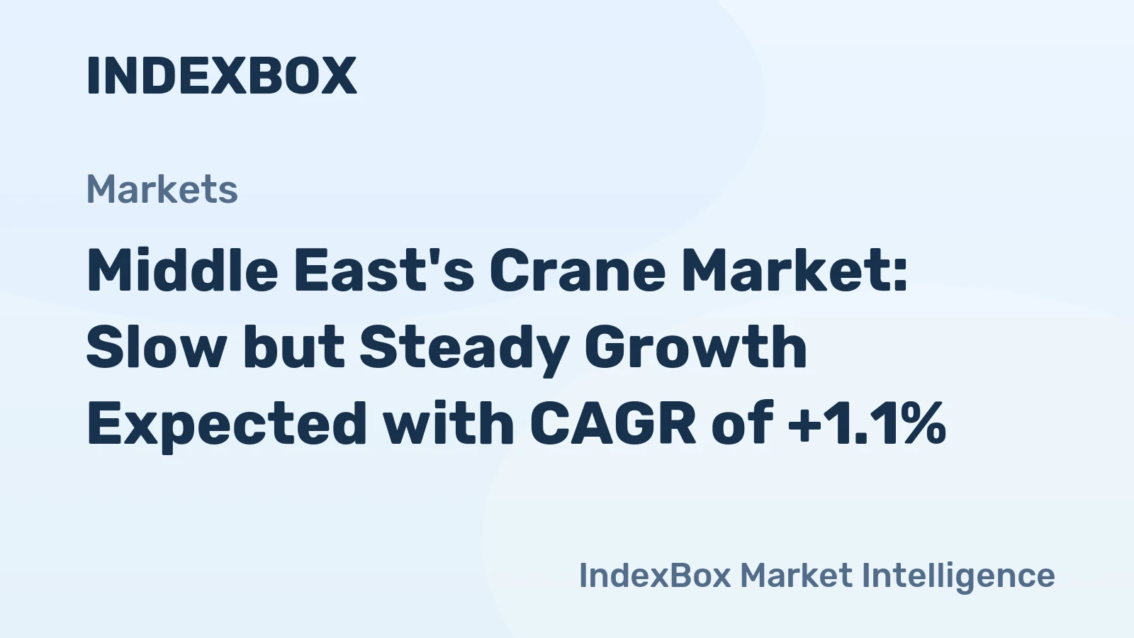 Middle East's Crane Market: Slow but Steady Growth Expected with CAGR of +1.1%