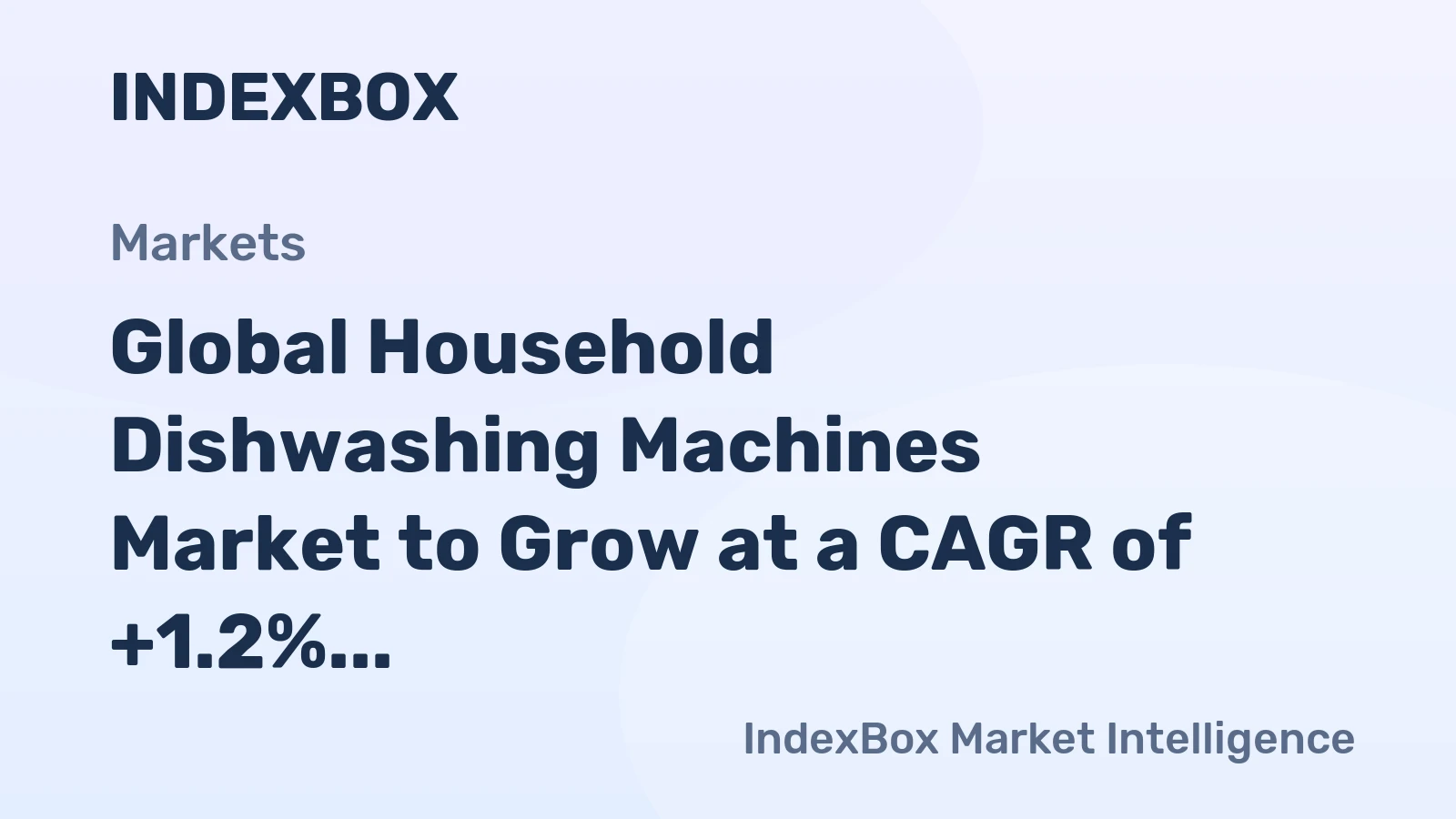Global Household Dishwashing Machines Market to Grow at a CAGR of +1.2% until 2035