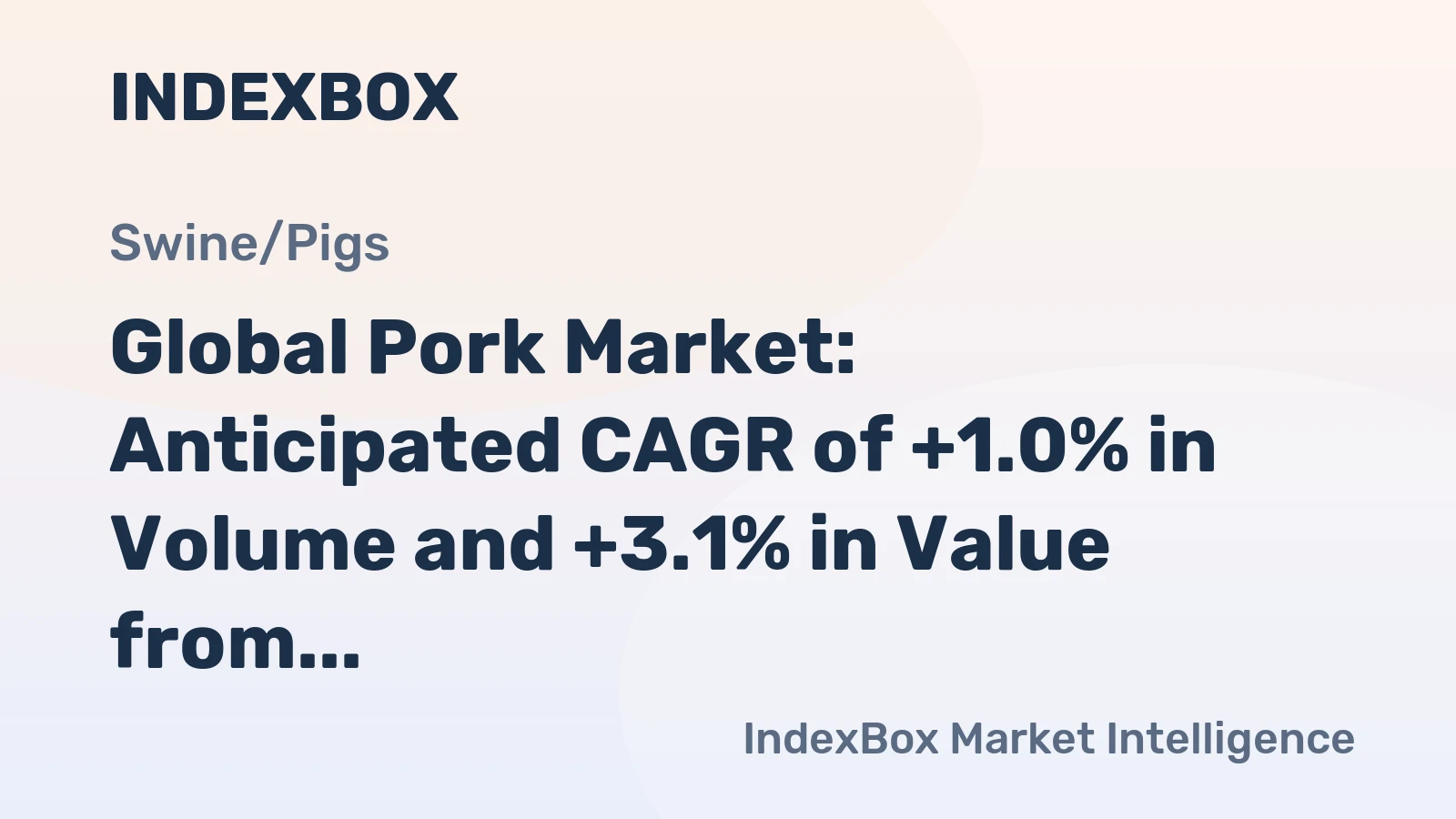 Global Pork Market: Anticipated CAGR of +1.0% in Volume and +3.1% in Value from 2024 to 2030
