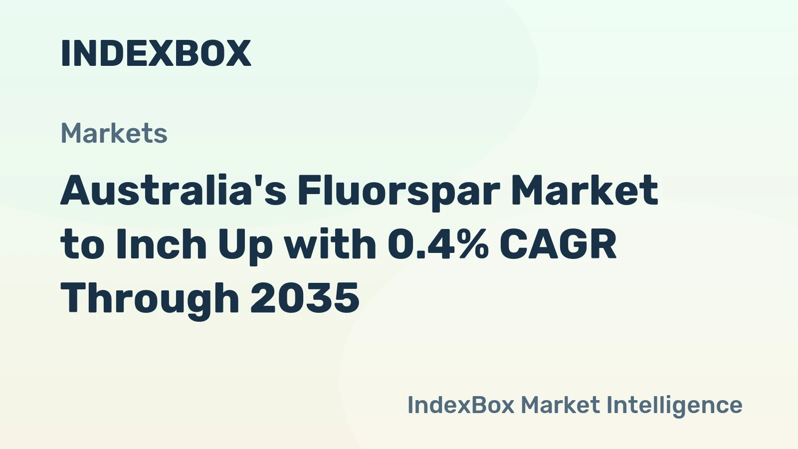 Australia's Fluorspar Market to Inch Up with 0.4% CAGR Through 2035