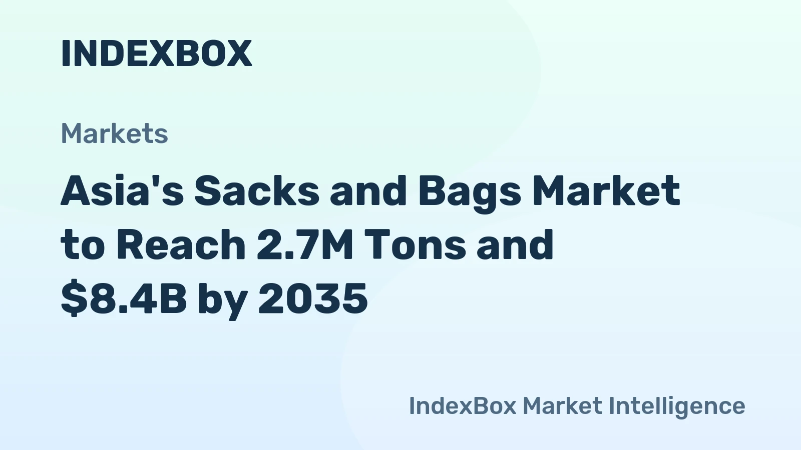 Asia's Sacks and Bags Market to Reach 2.7M Tons and $8.4B by 2035