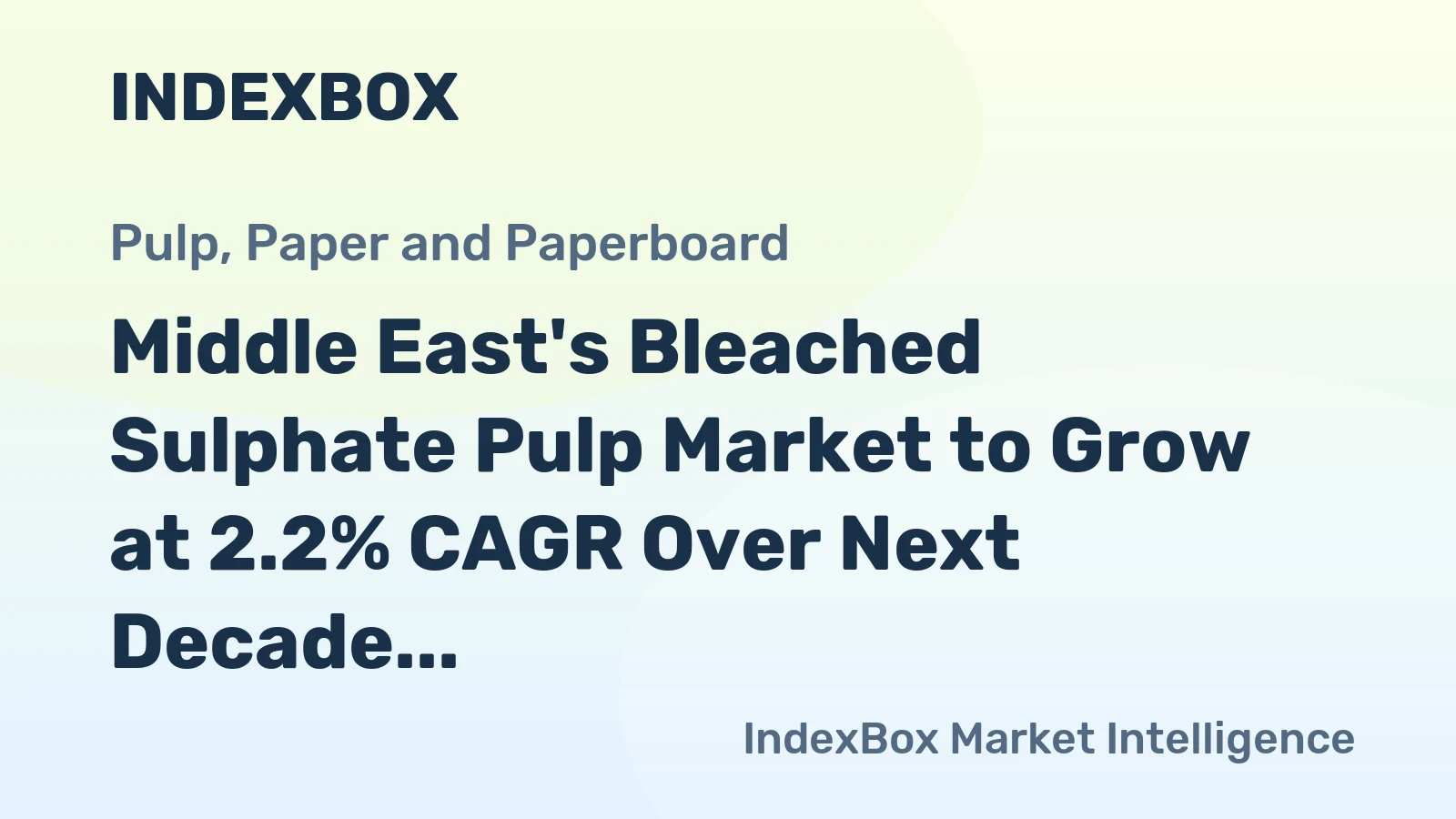Middle East's Bleached Sulphate Pulp Market to Grow at 2.2% CAGR Over Next Decade