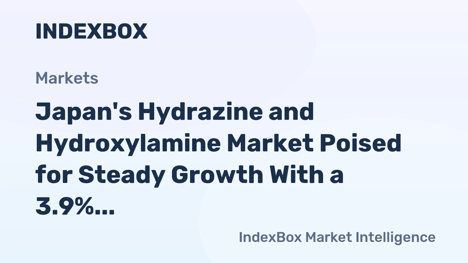 Japan's Hydrazine and Hydroxylamine Market Poised for Steady Growth With a 3.9% CAGR in Value Through 2035