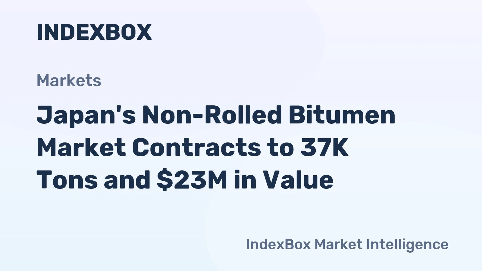Japan's Non-Rolled Bitumen Market Contracts to 37K Tons and $23M in Value