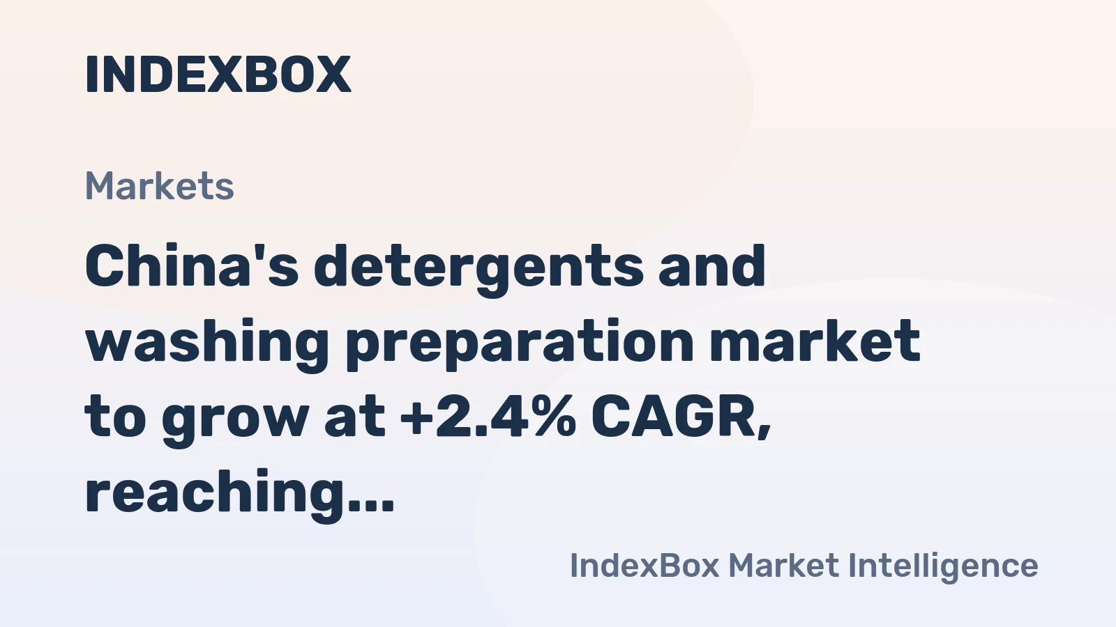 China's detergents and washing preparation market to grow at +2.4% CAGR, reaching 87K tons by 2035, valued at $330M