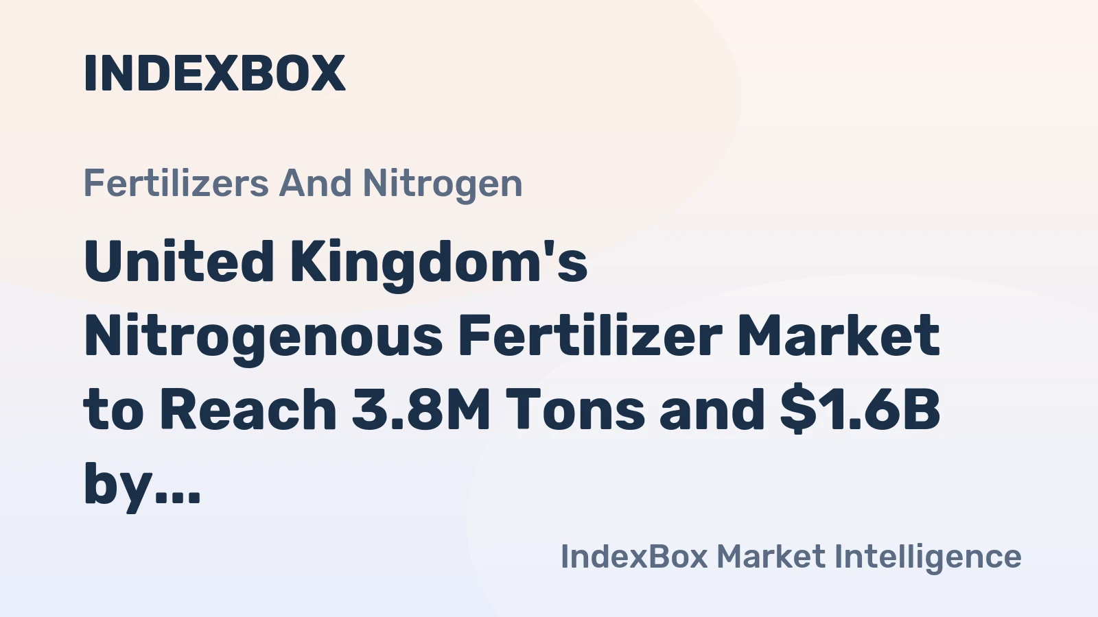 United Kingdom's Nitrogenous Fertilizer Market to Reach 3.8M Tons and $1.6B by 2035