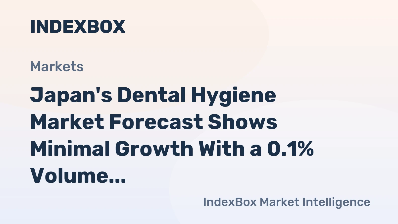 Japan's Dental Hygiene Market Forecast Shows Minimal Growth With a 0.1% Volume CAGR Through 2035