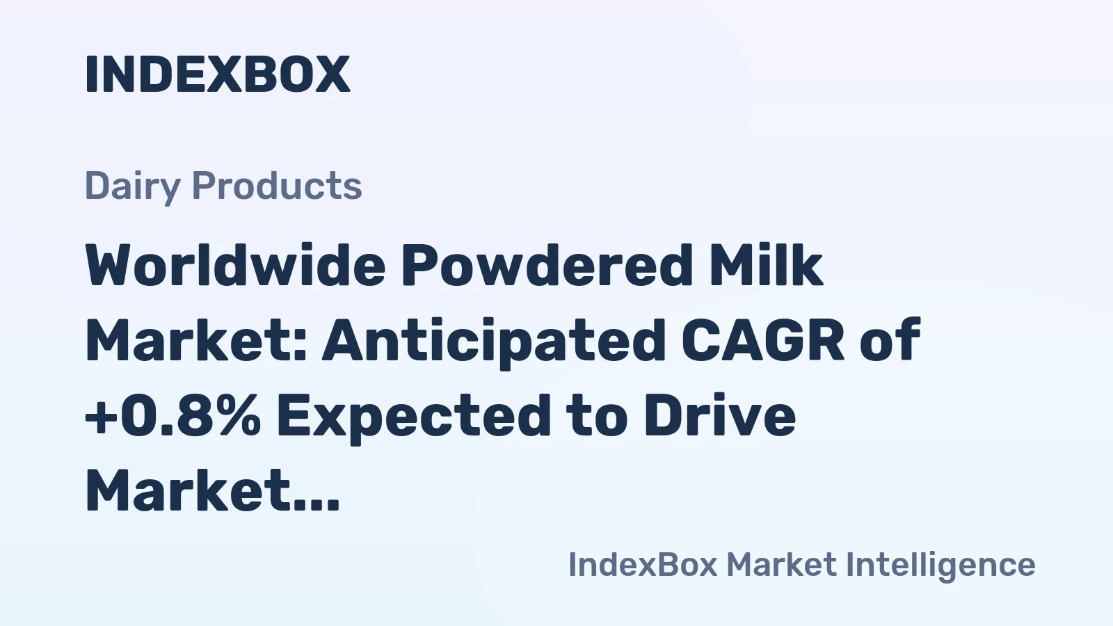 Worldwide Powdered Milk Market: Anticipated CAGR of +0.8% Expected to Drive Market Growth to $35.1B by 2035