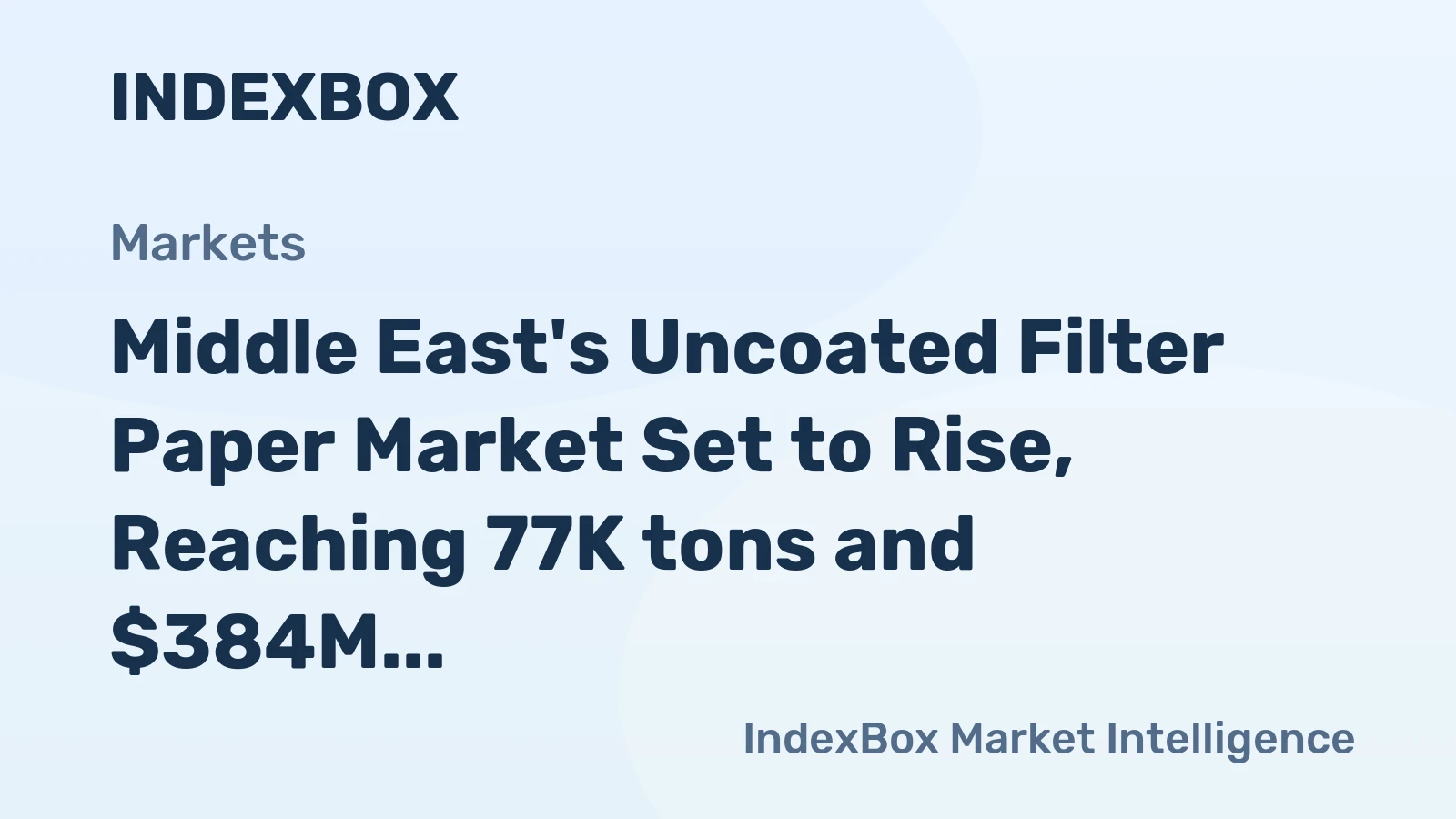 Middle East's Uncoated Filter Paper Market Set to Rise, Reaching 77K tons and $384M by 2035