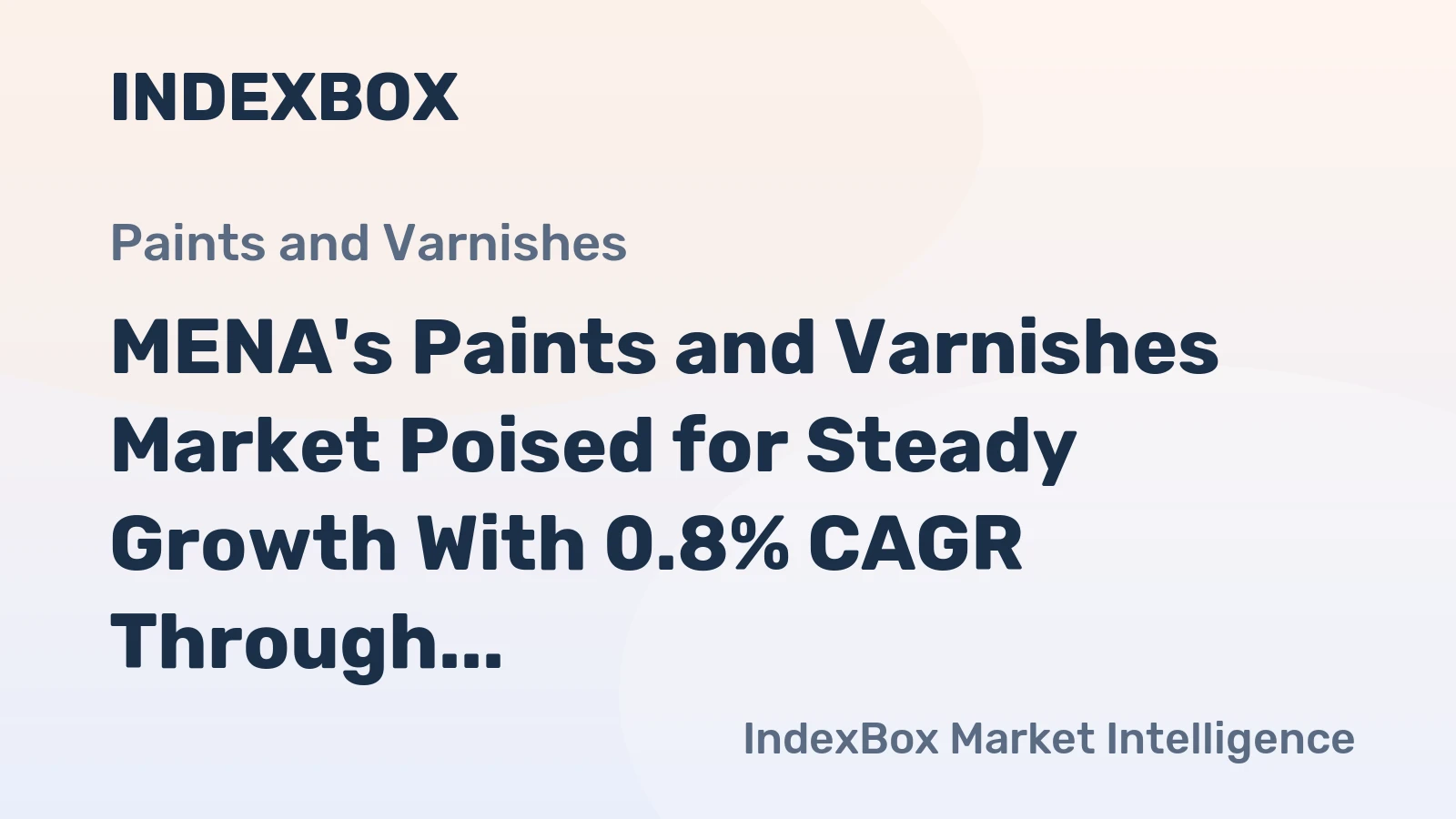 MENA's Paints and Varnishes Market Poised for Steady Growth With 0.8% CAGR Through 2035