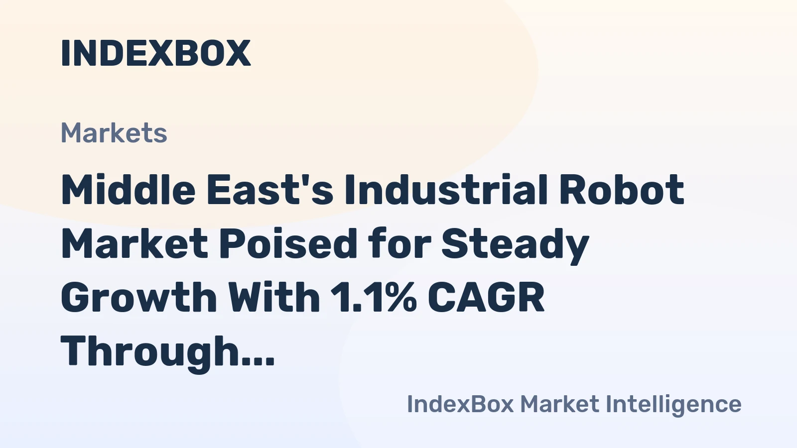 Middle East's Industrial Robot Market Poised for Steady Growth With 1.1% CAGR Through 2035