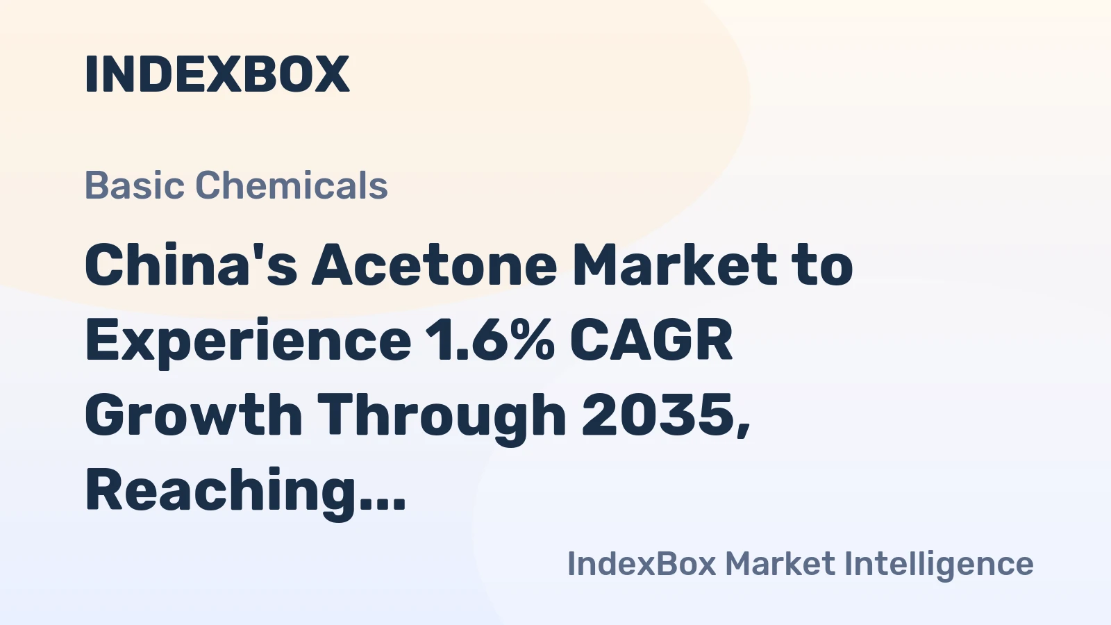 China's Acetone Market to Experience 1.6% CAGR Growth Through 2035, Reaching $595M