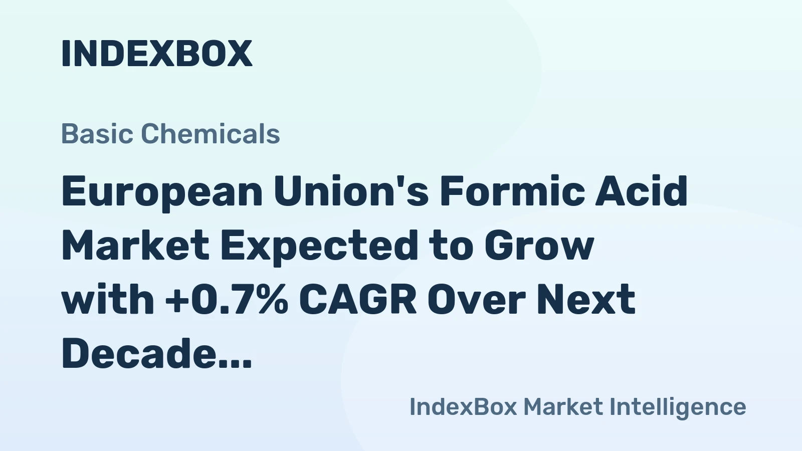 European Union's Formic Acid Market Expected to Grow with +0.7% CAGR Over Next Decade