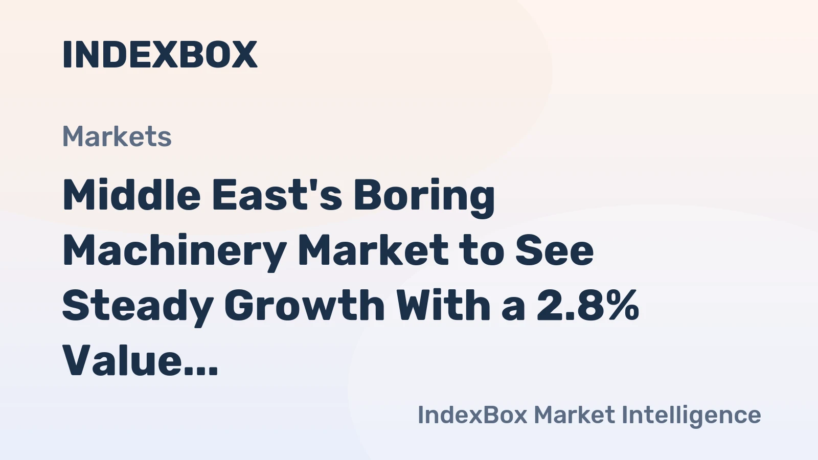 Middle East's Boring Machinery Market to See Steady Growth With a 2.8% Value CAGR Through 2035