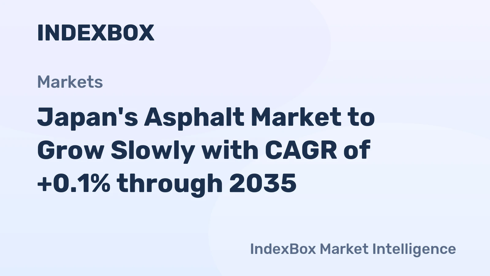 Japan's Asphalt Market to Grow Slowly with CAGR of +0.1% through 2035