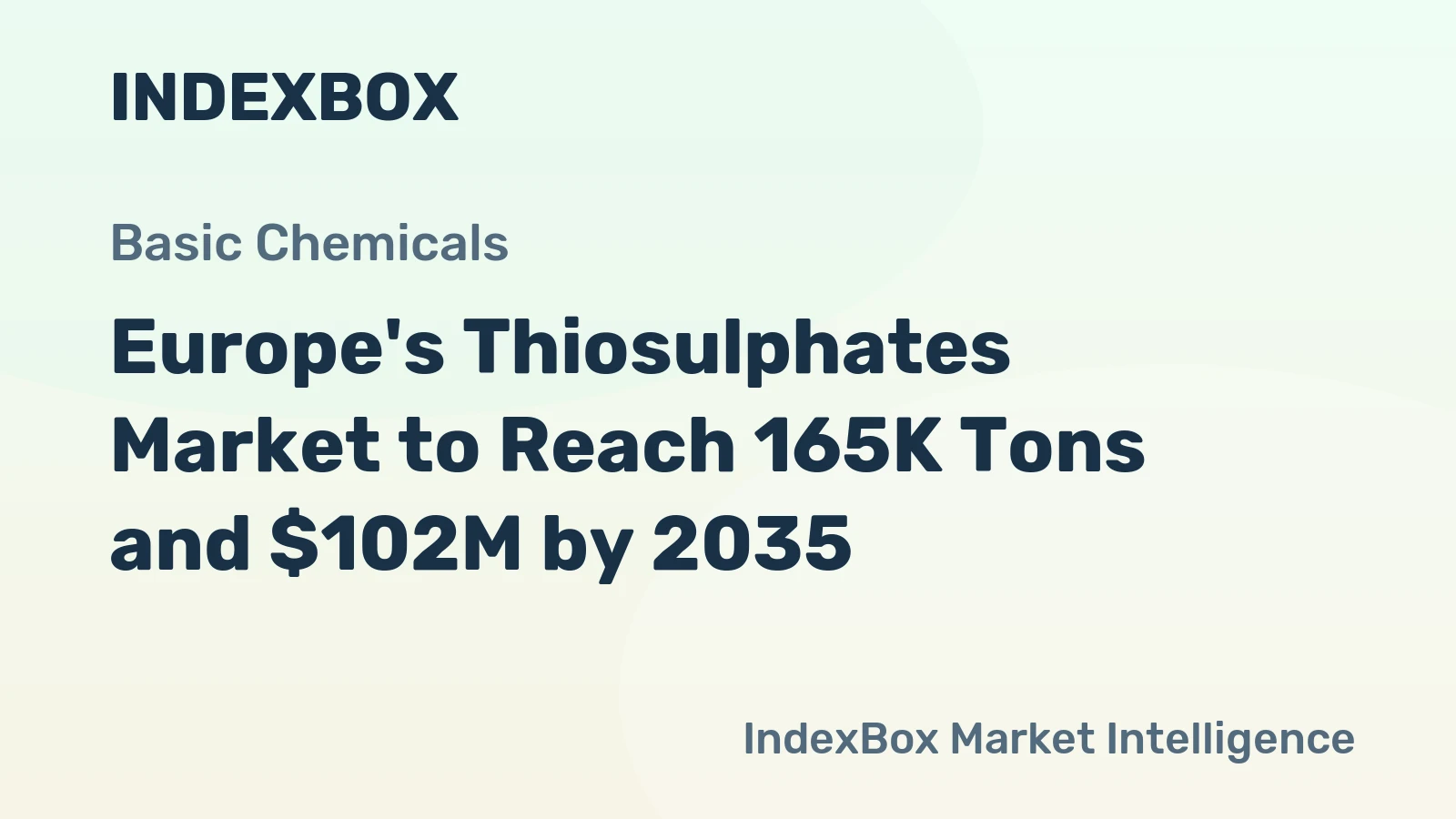 Europe's Thiosulphates Market to Reach 165K Tons and $102M by 2035