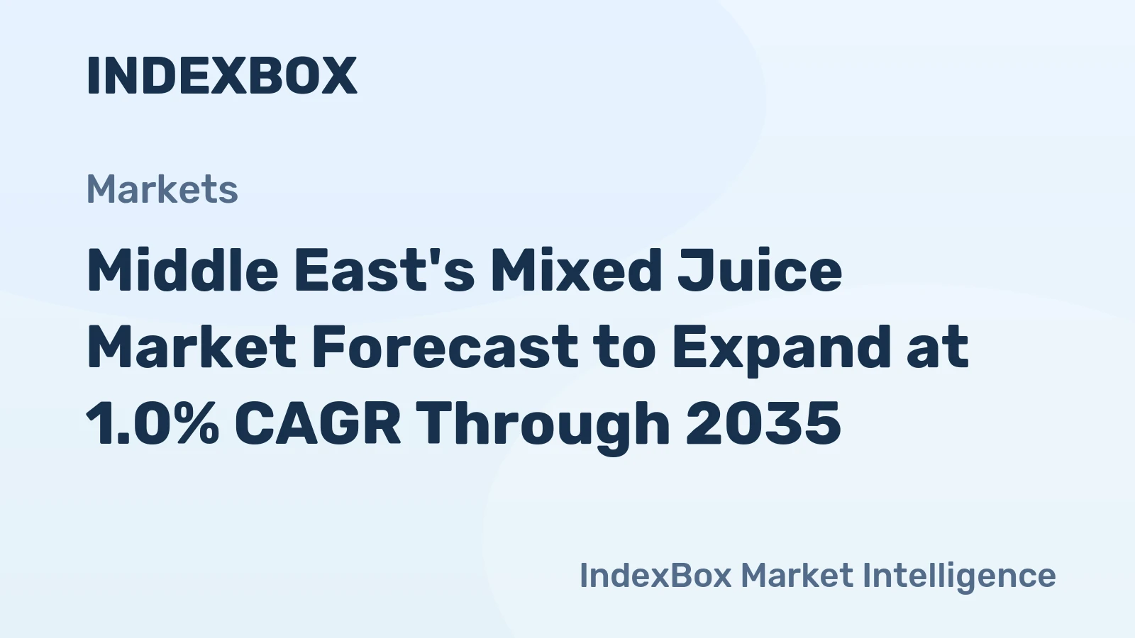 Middle East's Mixed Juice Market Forecast to Expand at 1.0% CAGR Through 2035