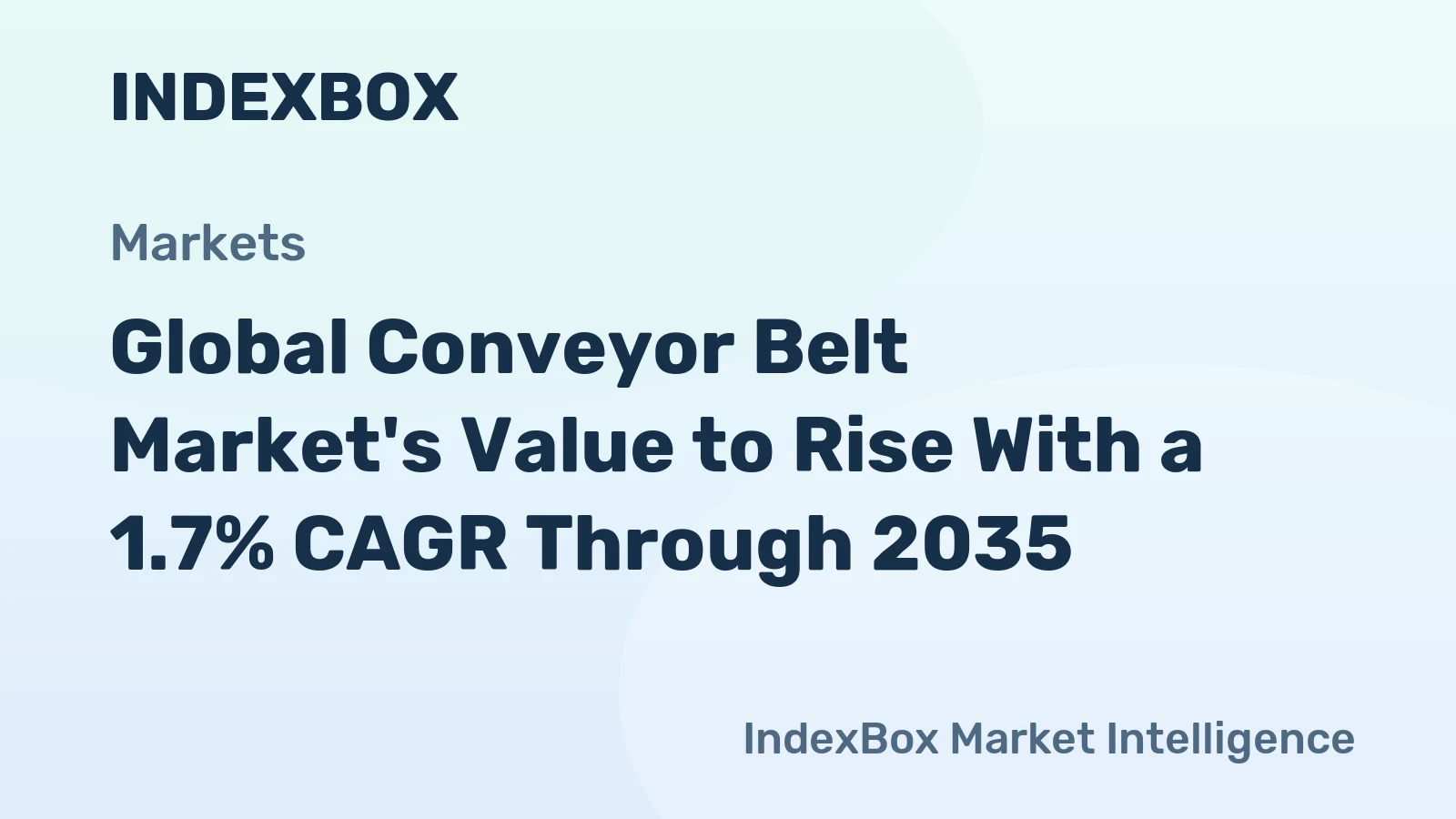 Global Conveyor Belt Market's Value to Rise With a 1.7% CAGR Through 2035