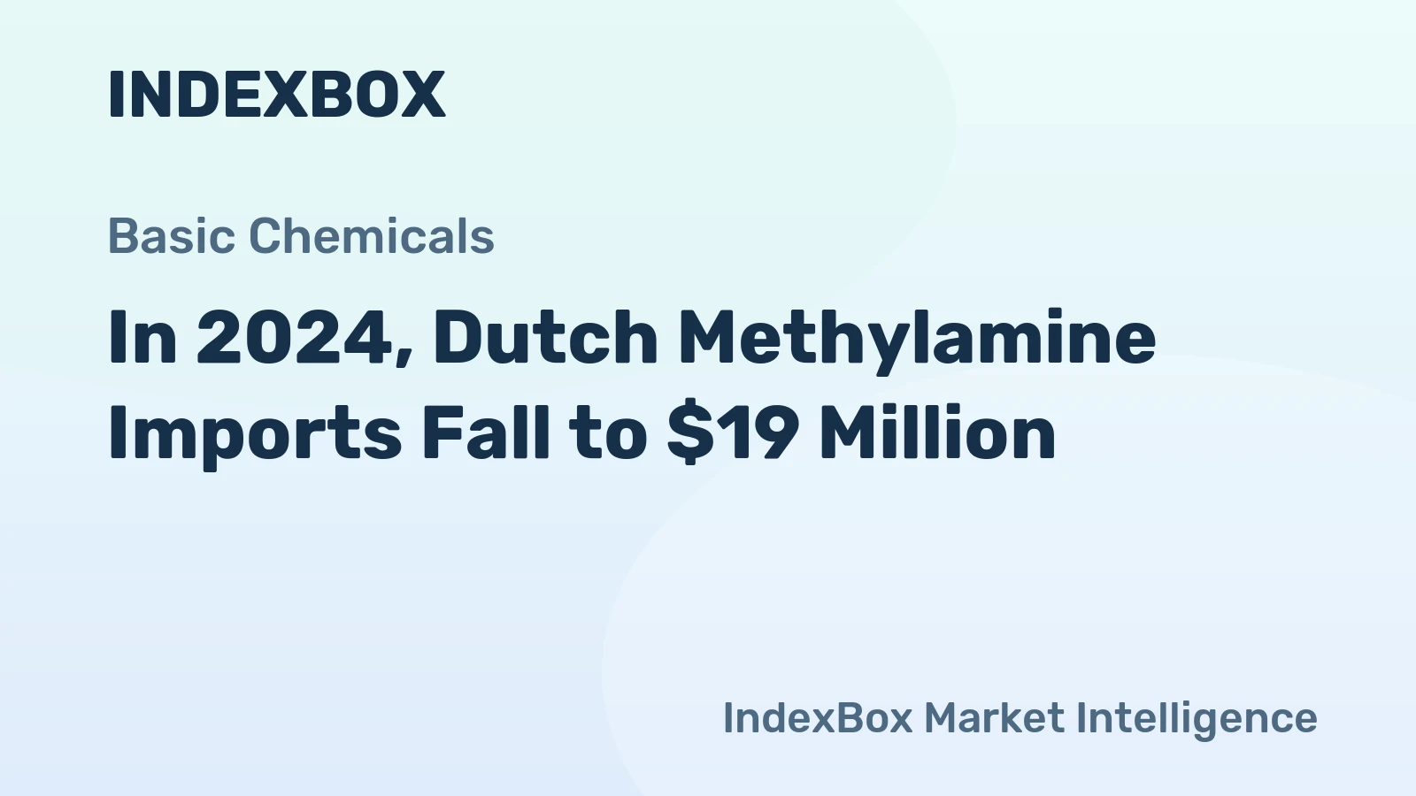 In 2024, Dutch Methylamine Imports Fall to $19 Million