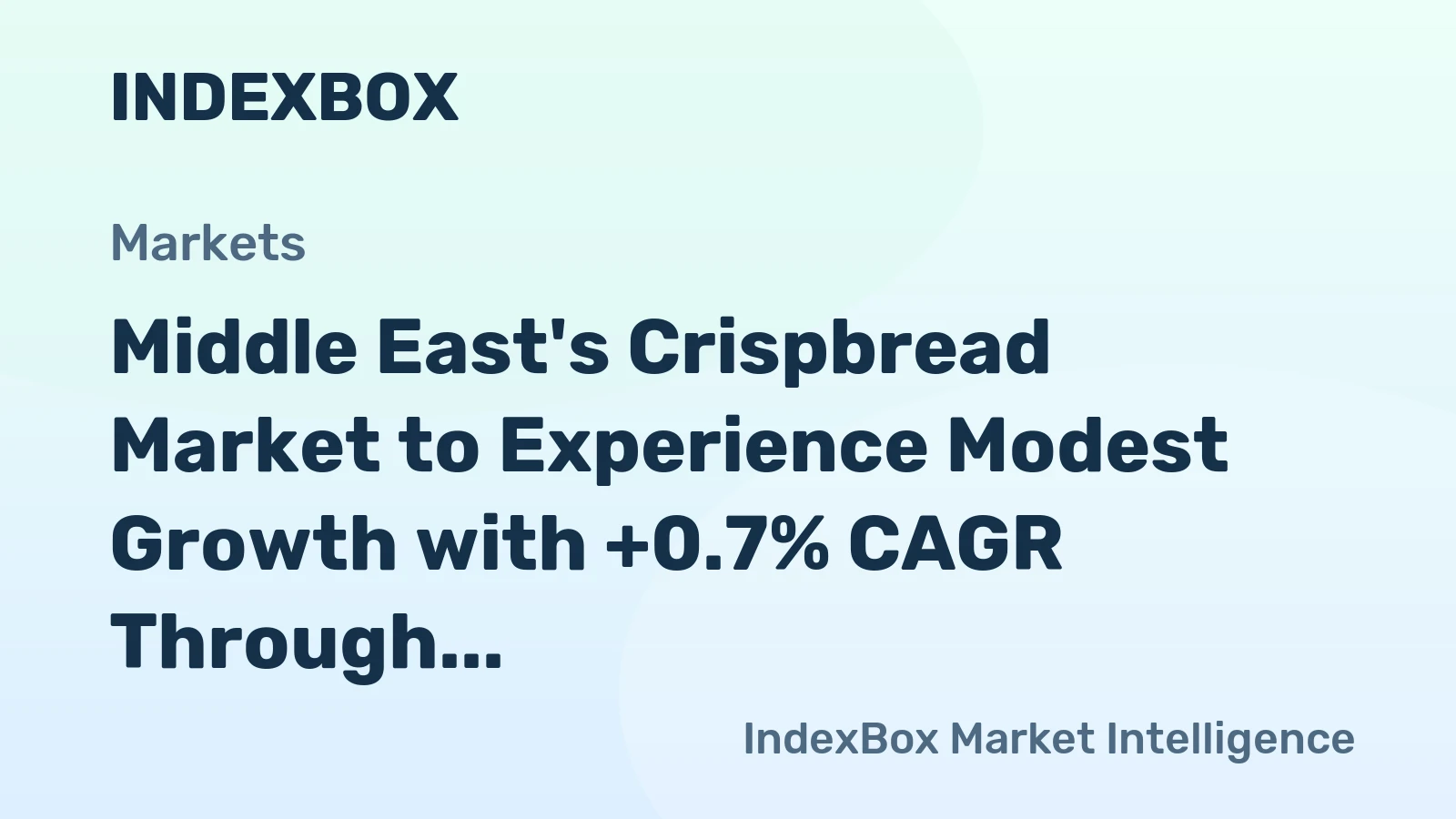 Middle East's Crispbread Market to Experience Modest Growth with +0.7% CAGR Through 2035