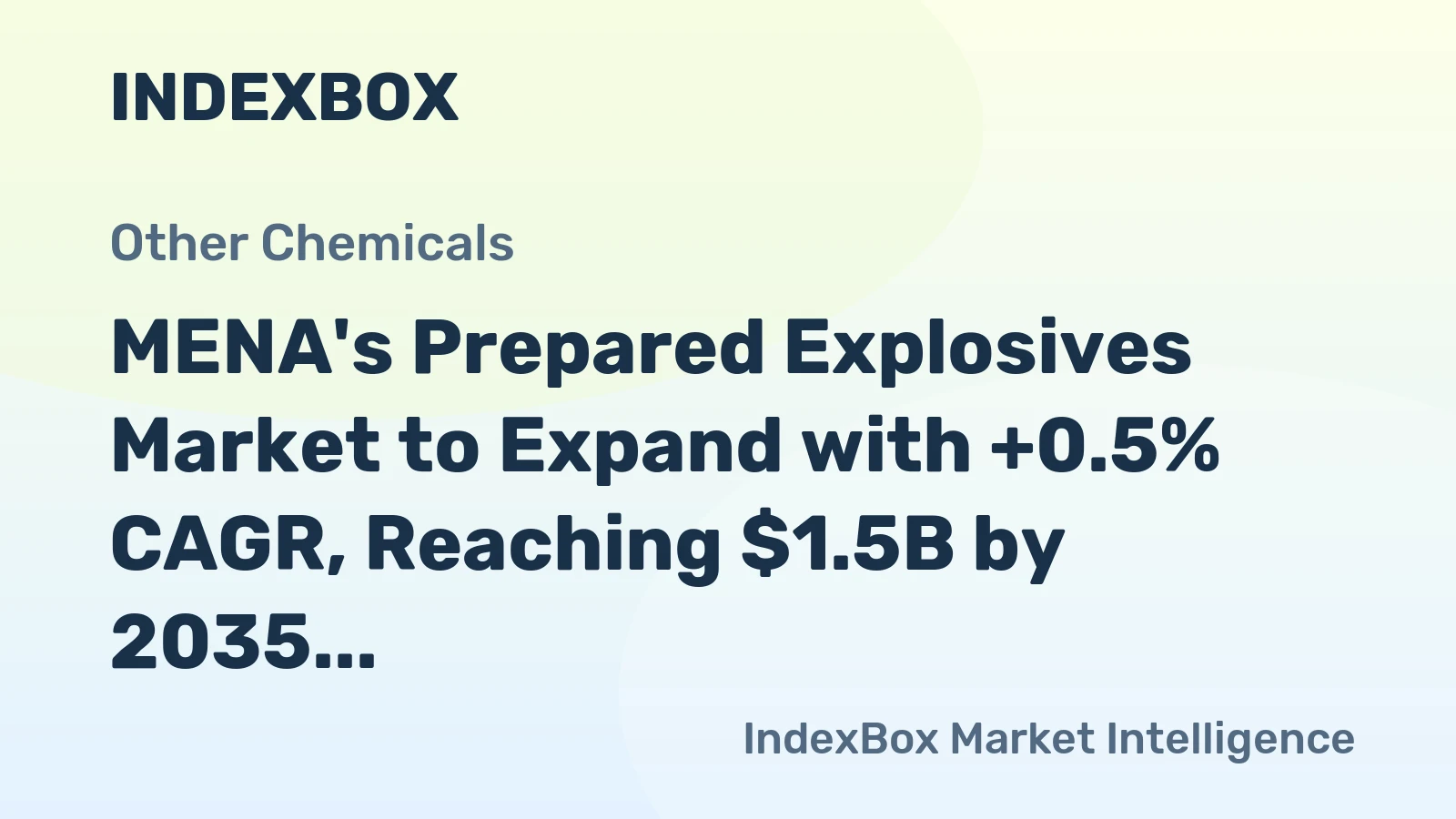 MENA's Prepared Explosives Market to Expand with +0.5% CAGR, Reaching $1.5B by 2035