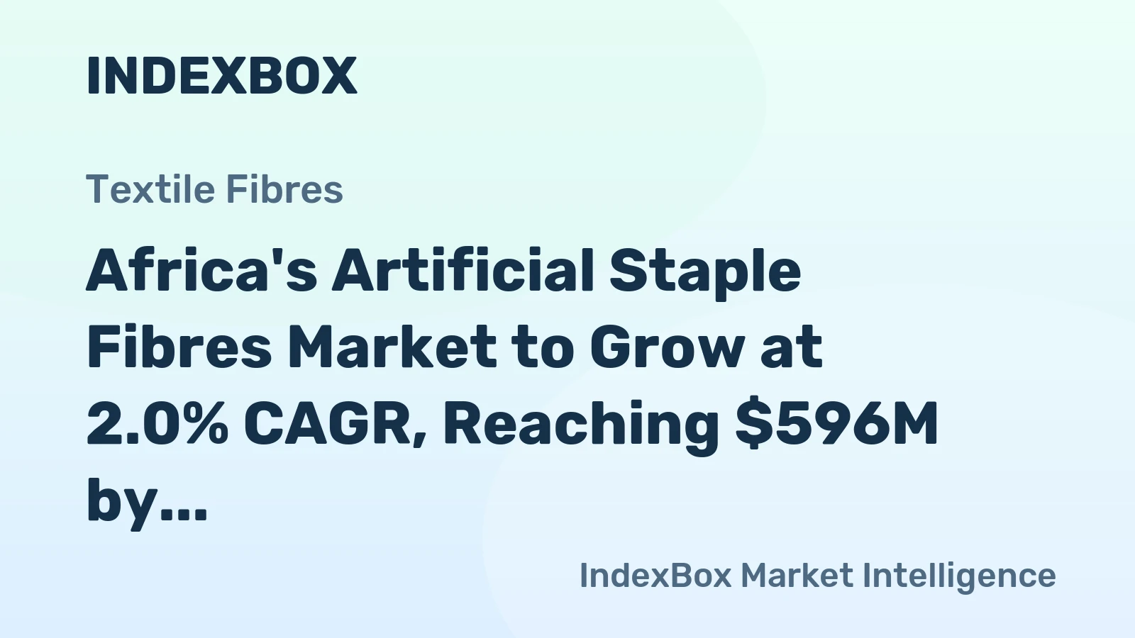 Africa's Artificial Staple Fibres Market to Grow at 2.0% CAGR, Reaching $596M by 2035