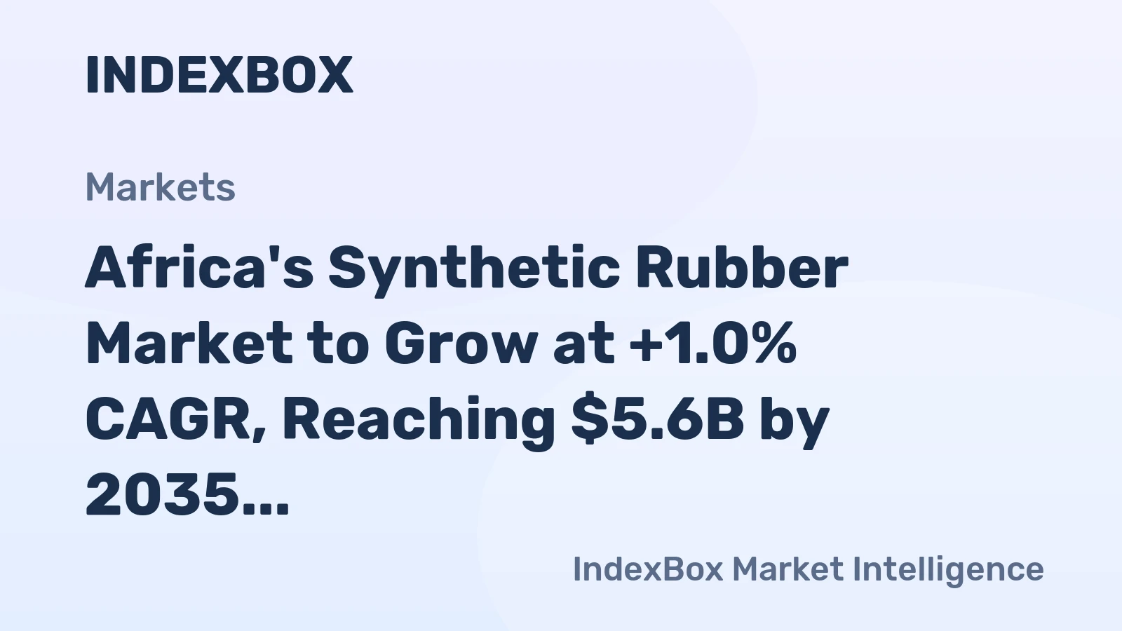 Africa's Synthetic Rubber Market to Grow at +1.0% CAGR, Reaching $5.6B by 2035