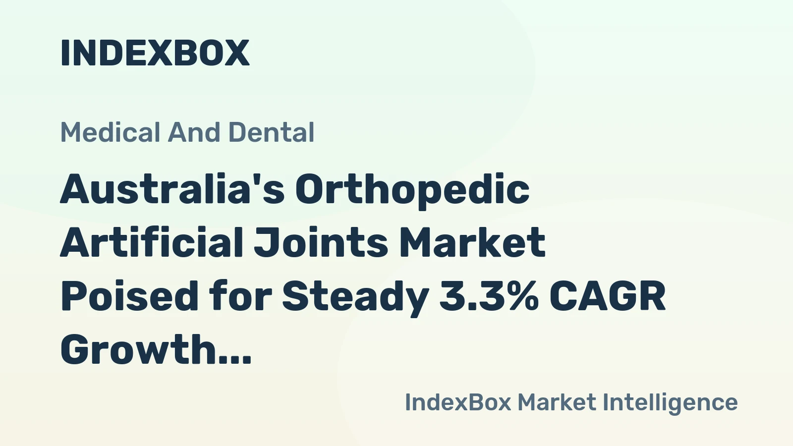 Australia's Orthopedic Artificial Joints Market Poised for Steady 3.3% CAGR Growth Through 2035