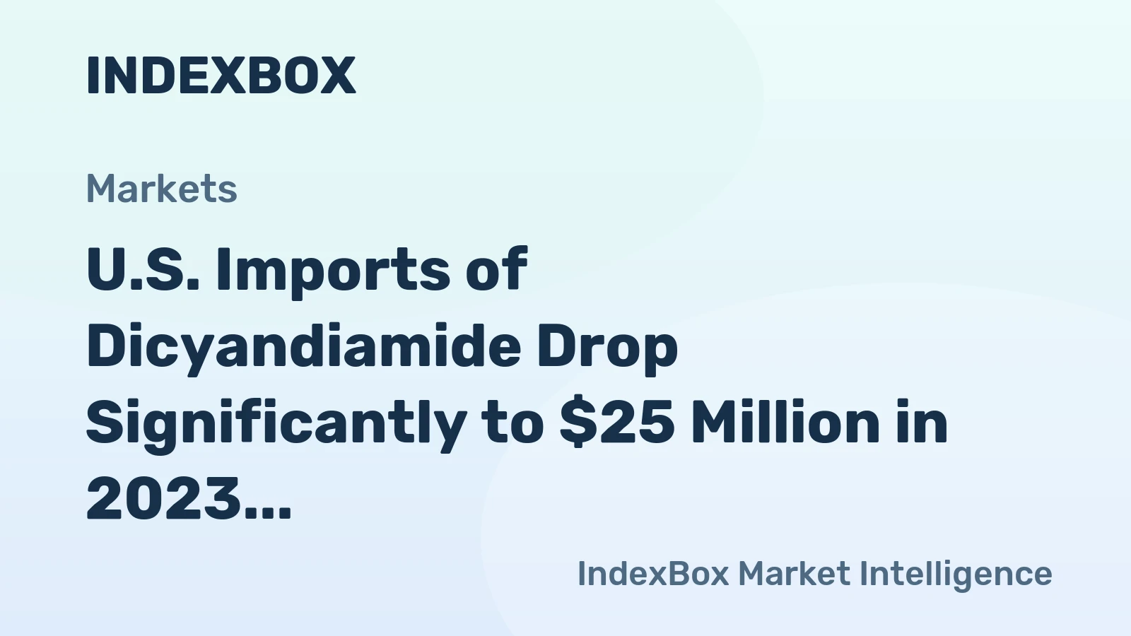 U.S. Imports of Dicyandiamide Drop Significantly to $25 Million in 2023