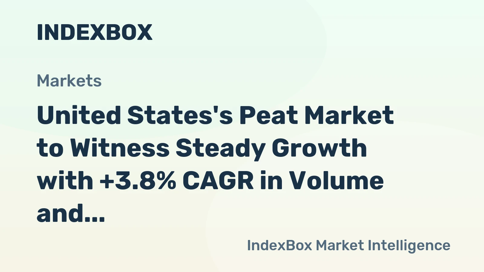 United States's Peat Market to Witness Steady Growth with +3.8% CAGR in Volume and +6.0% CAGR in Value from 2024 to 2035