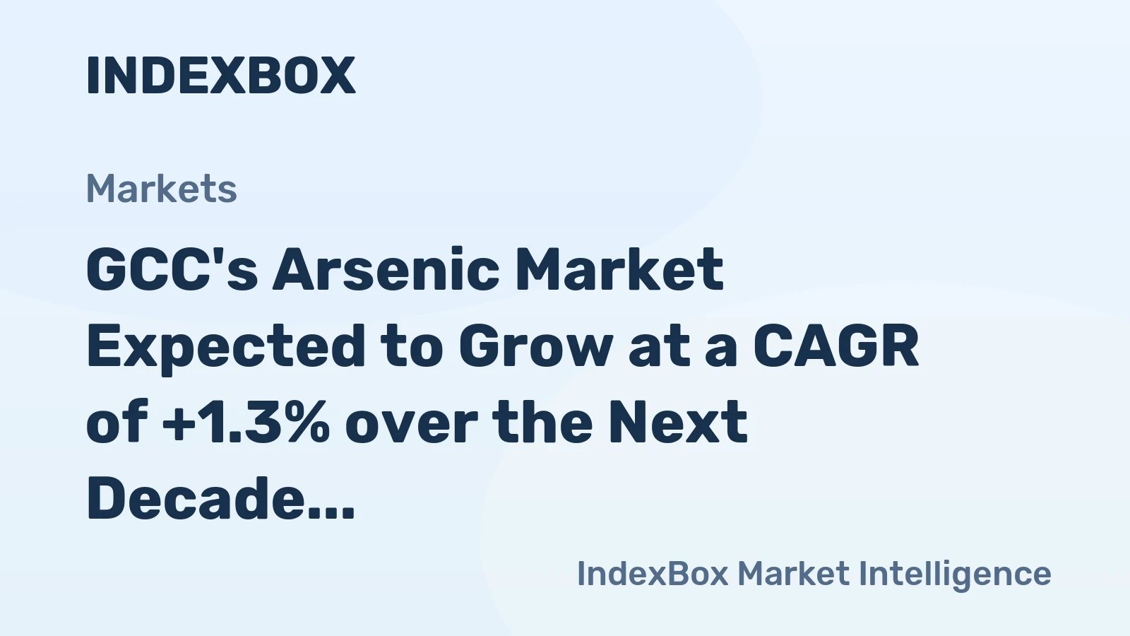 GCC's Arsenic Market Expected to Grow at a CAGR of +1.3% over the Next Decade, Reaching $185K by 2035