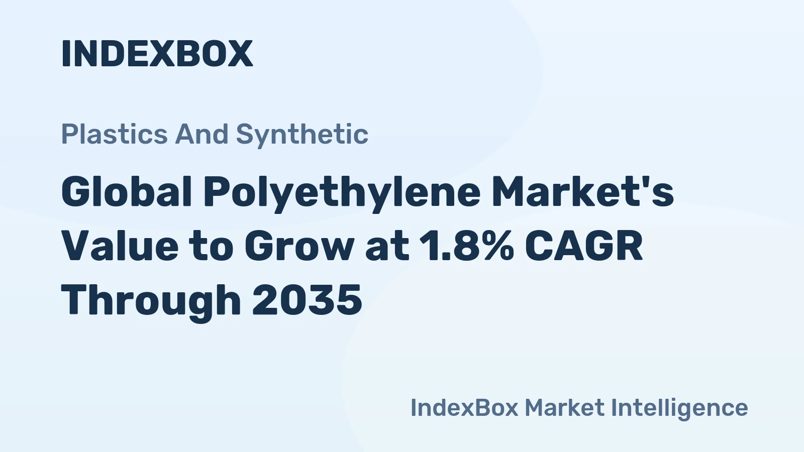 Global Polyethylene Market's Value to Grow at 1.8% CAGR Through 2035