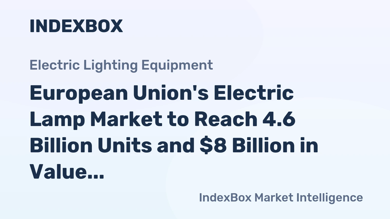 European Union's Electric Lamp Market to Reach 4.6 Billion Units and $8 Billion in Value by 2035