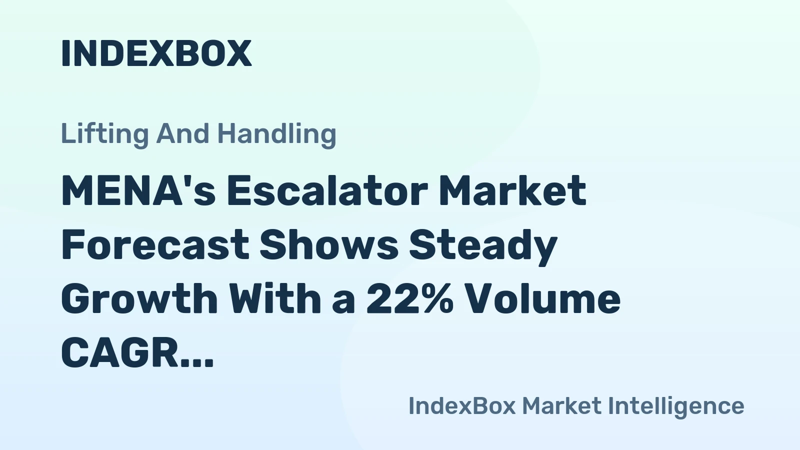 MENA's Escalator Market Forecast Shows Steady Growth With a 22% Volume CAGR Through 2035