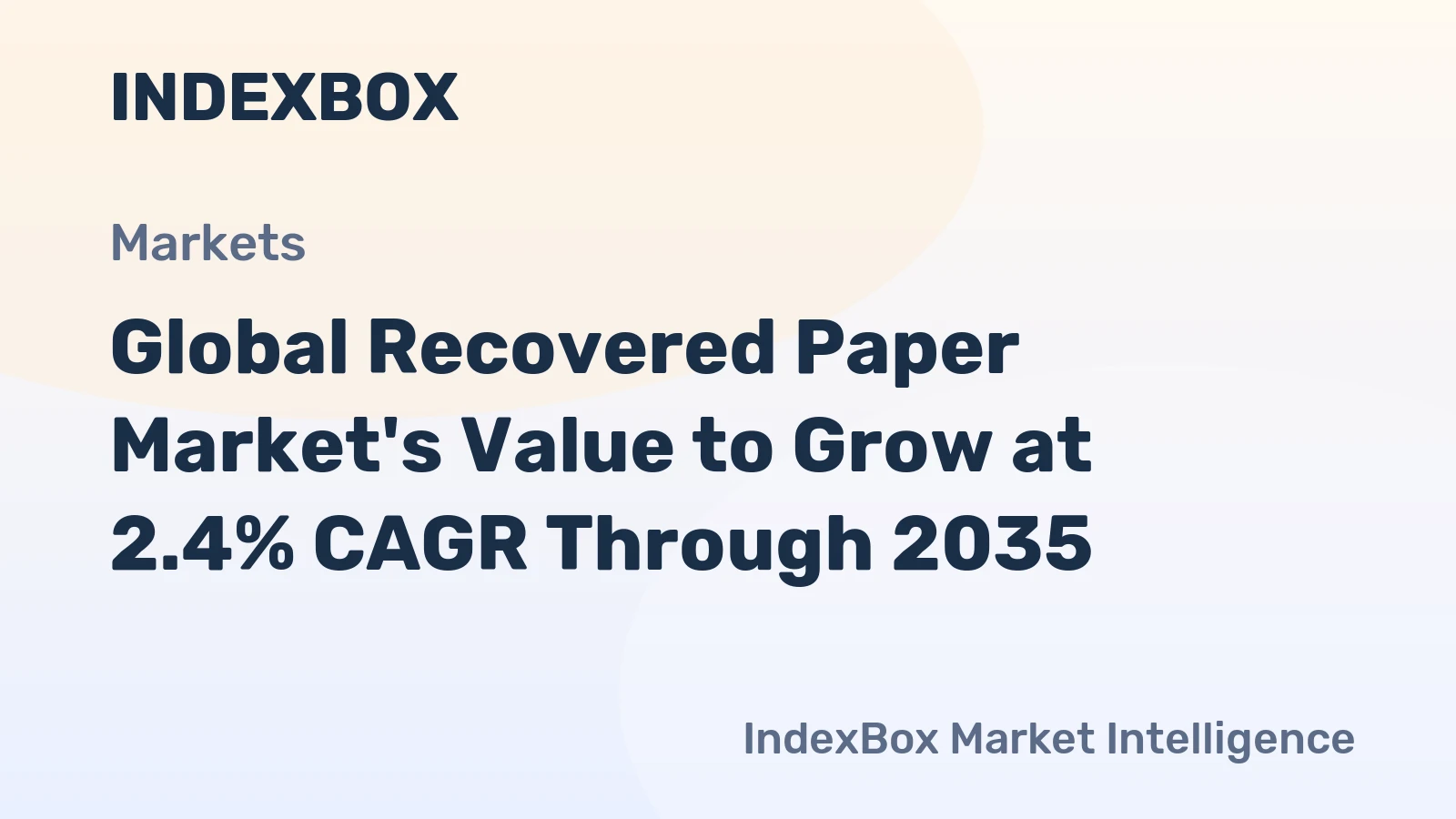 Global Recovered Paper Market's Value to Grow at 2.4% CAGR Through 2035