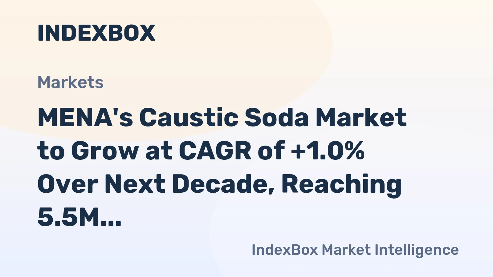 MENA's Caustic Soda Market to Grow at CAGR of +1.0% Over Next Decade, Reaching 5.5M Tons by 2035