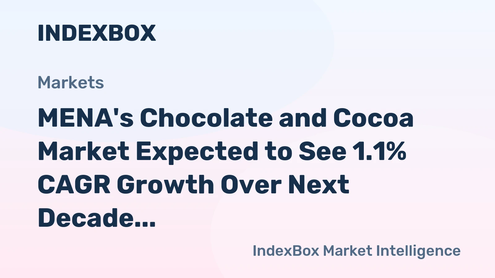MENA's Chocolate and Cocoa Market Expected to See 1.1% CAGR Growth Over Next Decade