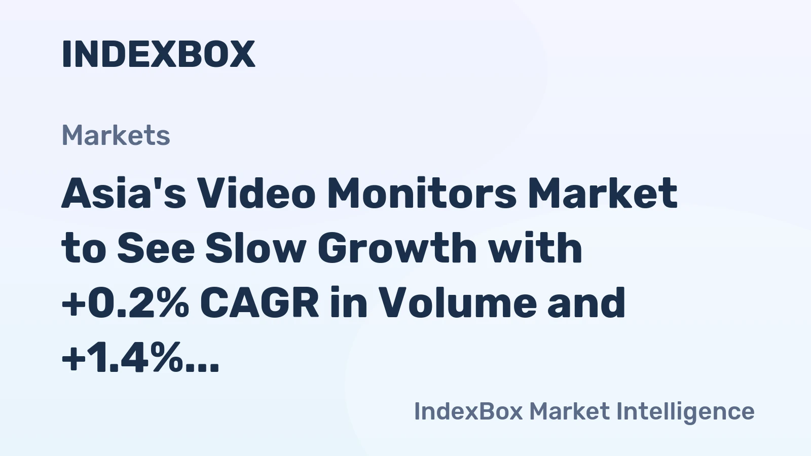 Asia's Video Monitors Market to See Slow Growth with +0.2% CAGR in Volume and +1.4% CAGR in Value from 2024-2035