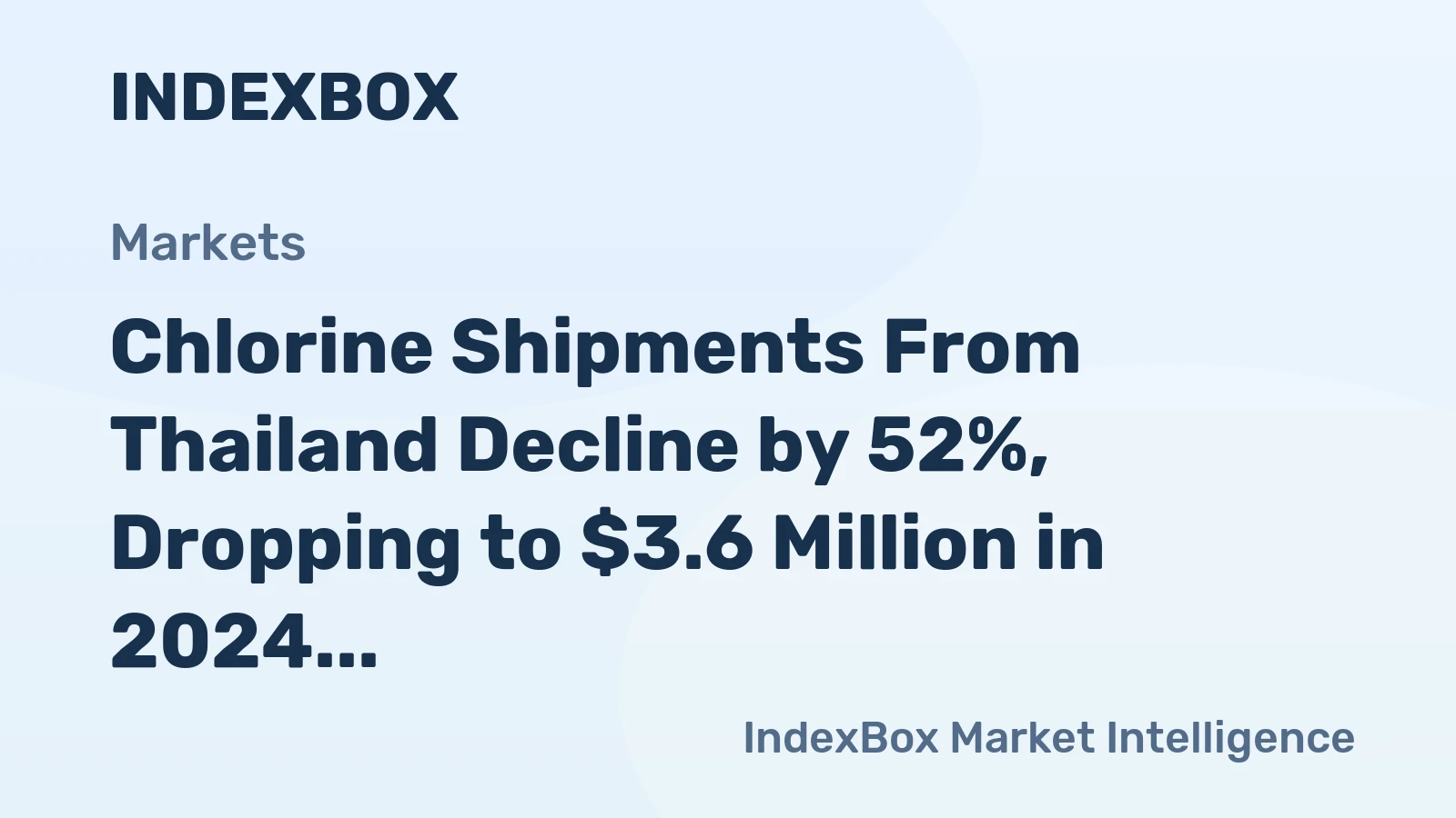 Chlorine Shipments From Thailand Decline by 52%, Dropping to $3.6 Million in 2024