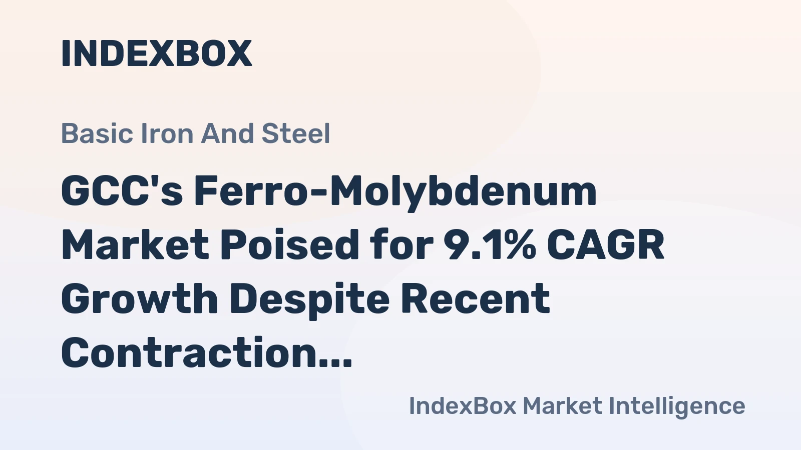 GCC's Ferro-Molybdenum Market Poised for 9.1% CAGR Growth Despite Recent Contraction