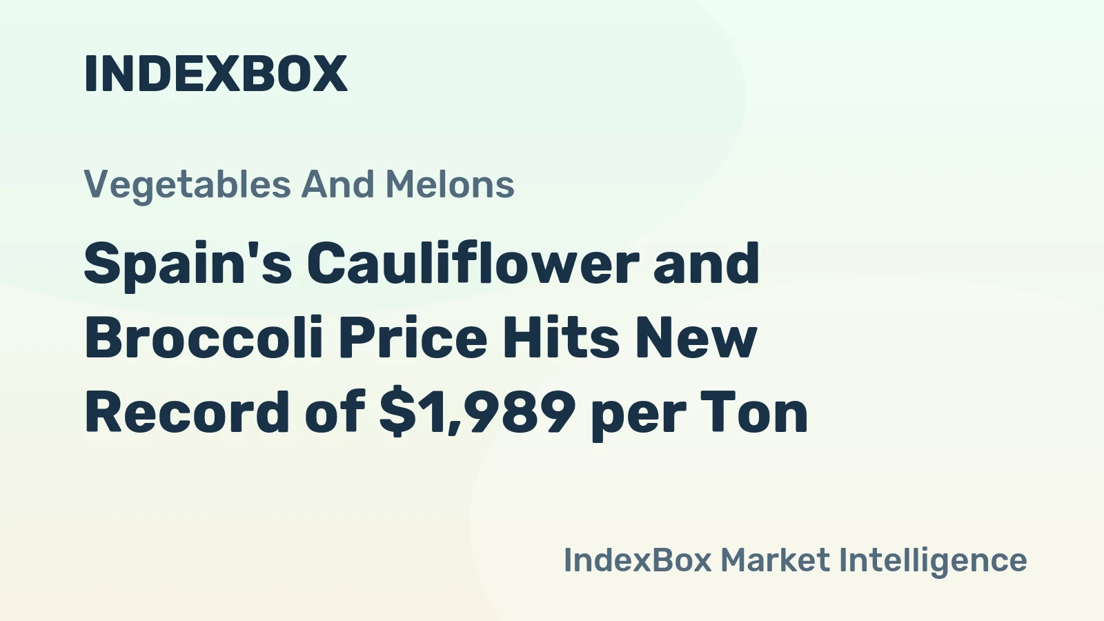 Spain's Cauliflower and Broccoli Price Hits New Record of $1,989 per Ton
