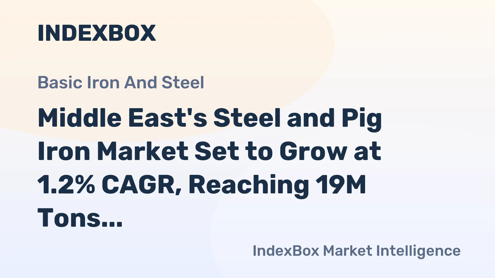 Middle East's Steel and Pig Iron Market Set to Grow at 1.2% CAGR, Reaching 19M Tons by 2035